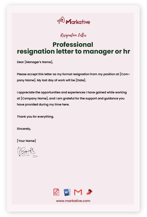 How To Write Best Resignation Letter To Manager 5 Templates Markative