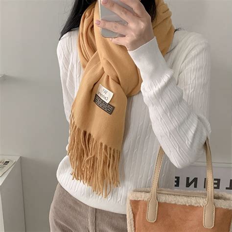 오늘출발 롱수술니트목도리 울 소프트 머플러 울100부드러운따뜻한겨울소품심플무지커플머플러 고고싱