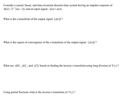 Solved Consider A Causal Linear And Time Invariant