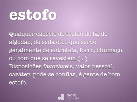 Estofo Dicionário Online De Português