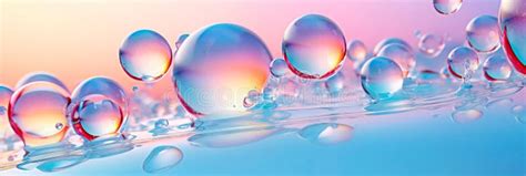 Elegant And Soothing Featuring Soap Bubbles In Soft Pastel Hues Stock
