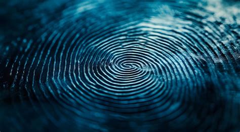 A Closeup View Of A Blue Fingerprint Pattern Premium Ai Generated Image