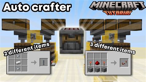 2 Most Useful Auto Crafter Designs Minecraft 1 21 Redstone Tutorial Youtube