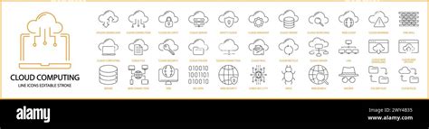 Cloud Computing Icons Cloud Computing Icon Set Cloud Computing Line