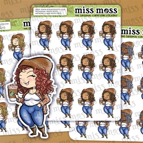 Fall Time Curvy Girl Vinyl Planner Stickers Miss Moss Ts
