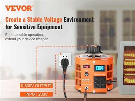 Vevor 2000va Variable Voltage Transformer 6 6a 0 300v Voltage Regulator