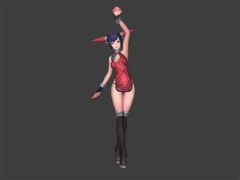 animated anime girl character free 3d model max vray open3dmodel