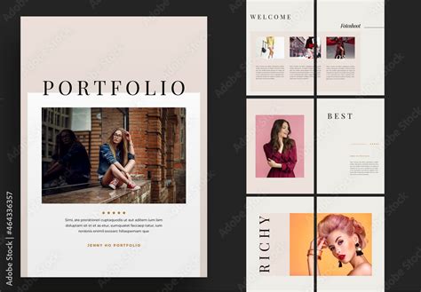Minimal Fashion Portfolio Layout Stock Template Adobe Stock