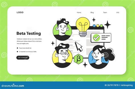 Beta Testing Technique Web Banner Or Landing Page Software Testing Stock Vector Illustration