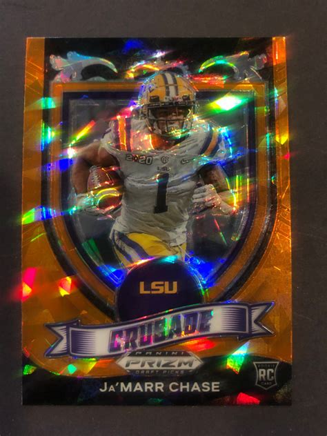 Ja Marr Chase Panini Prizm Draft Picks Prizms Orange Ice Crusade RC Pristine Auction