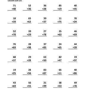 Digit Plus Digit Addition Digit Plus Digit Addition Etsy Mathematics Activities