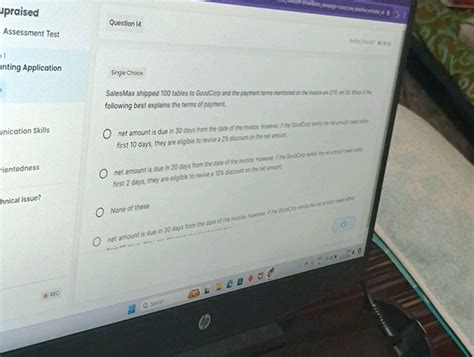 Upraised Assessment Test Question 14 Single StudyX