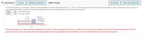 Solved Points HRW P The Spring Block System Chegg Com