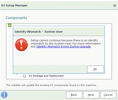 Identity Mismatch Errors During Upgrade Community