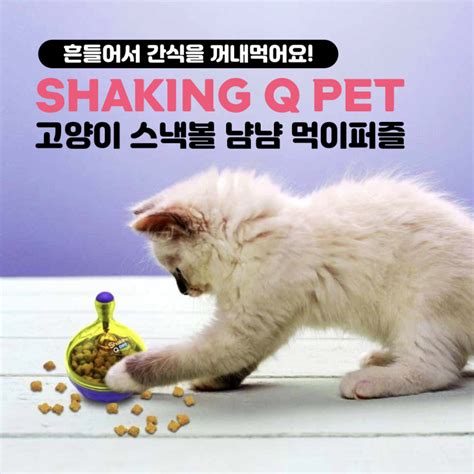 쉐이킹 냠냠 고양이 오뚝이 먹이퍼즐 푸드토이 간식장난감