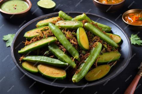 Tasty South Indian Recipe Coccinia Grandis Black Background Ivy Gourd