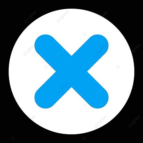 Round Button With Blue And White Color Flattened Cancel Option Vector
