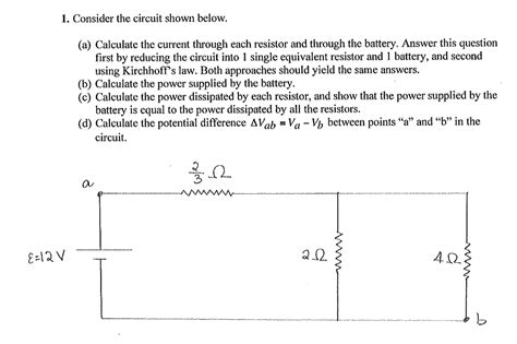 Solved Consider The Circuit Shown Below A Calculate The Chegg