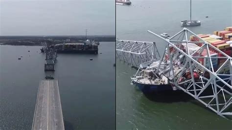 New Footage Reveals Devastating Wreckage Of Baltimore Bridge As Workers