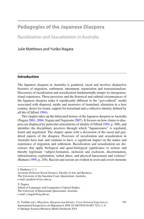 Pdf Pedagogies Of The Japanese Diaspora Racialization And
