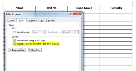 MS Word 2010 How To Keep The Header Row Of Table Fixed In All Pages Of The Table In MS Word
