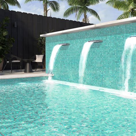 Emser Swirl Teal 1 X 1 Square On 12 X 12 Glass Mosaic Sheet