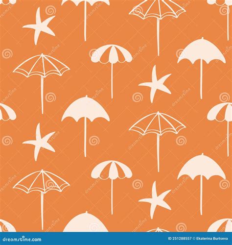 Beach Sumer Simple Boho Seamless Pattern Vector Illustration