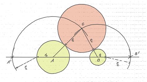 geometry construct circles so that they touch two given ones