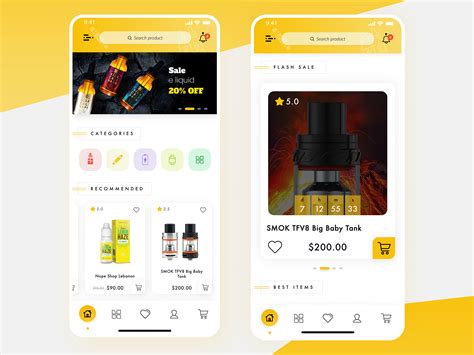 Electronic Cigarette ECommerce App UI UX Design 1 Images Behance