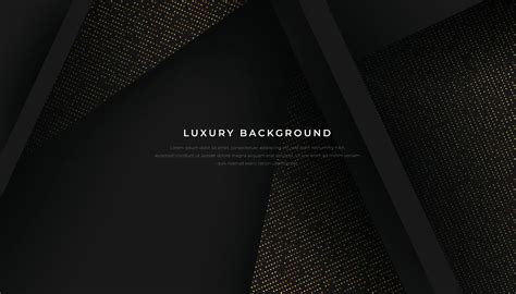 Dark Abstract Overlap Layers Background With Golden Glitters Luxury And Elegant Geometric Shape