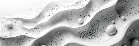 Premium Photo Abstract White 3d Wavy Surface With Spheres
