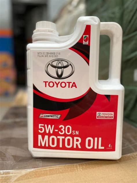 ENGINE OIL 08880-83714 TOYOTA SYNTHETIC SAE VISCOCITY 5W-30 API-SN ...