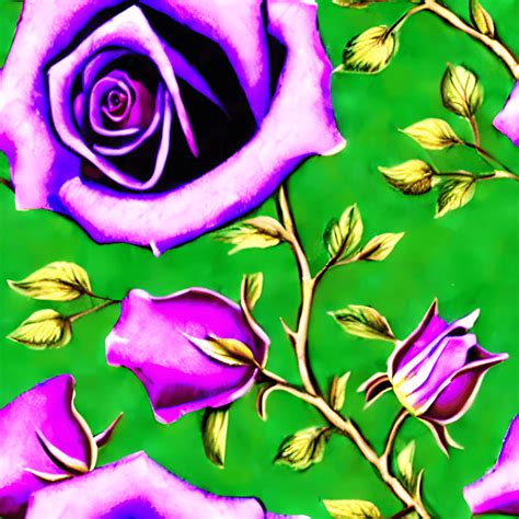 Violet Rose Illustration Pattern · Creative Fabrica
