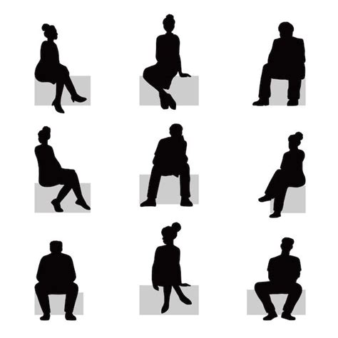 Free Vector Flat Design Person Sitting Silhouette Siluetas De