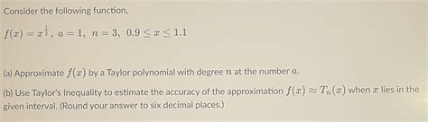 Solved Consider The Following Function Chegg