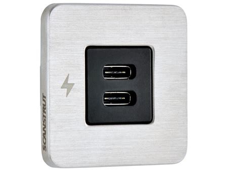 Flush Mount Usb Socket 2x Usb C Tile 21 Stainless Steel Only 62 98 € Svb