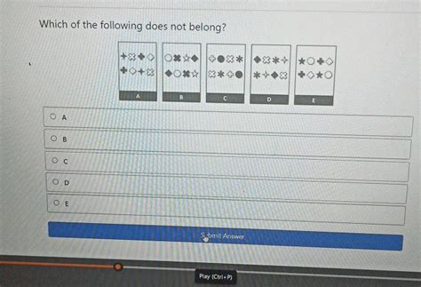 Which Of The Following Does Not Belong A B C StudyX