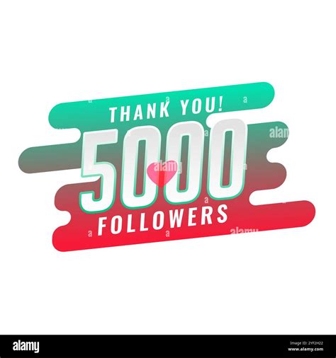 Thank You 5000 Social Media Follower Template Design Stock Vector Image