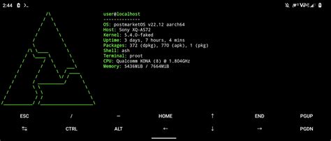 an experiment of running postmarketos on android with termux proot