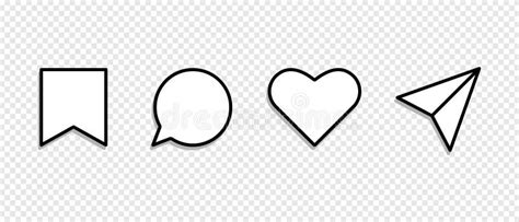 Generic Social Media User Interface Icon Set Like Comment Share And