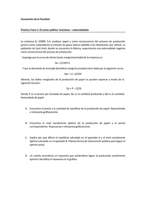 Practica Tema 1 Externalitats Solucions Warning Tt Undefined Function 32 Fonaments De La