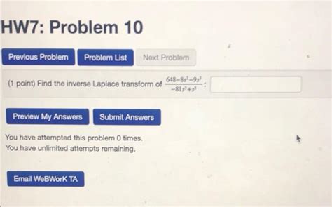 Solved Hw7 Problem 10 Previous Problem Problem List Next