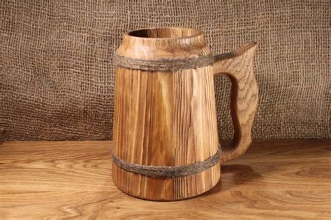 Wooden Beer Mug Hand Made Celtic Mead Mug Viking Ale Cup Etsy