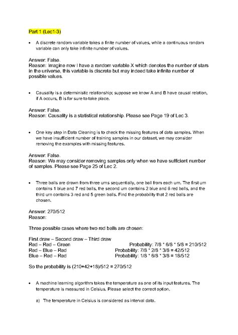 Midterm Trial Working Part 1 Lec 1 3 A Discrete Random Variable Takes A Finite Number Of