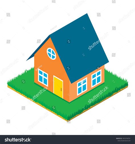 Orange House Icon Isometric Illustration Of Royalty Free Stock Vector Avopix