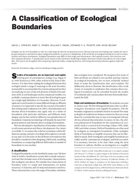 Pdf A Classification Of Ecological Boundaries