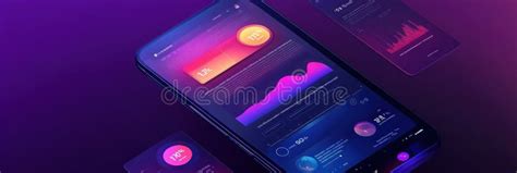 Modern Smartphone Displaying Dynamic Data Visualizations With Vibrant Color Gradients And