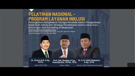 PELATIHAN NASIONAL PROGRAM LAYANAN INKLUSI HYBRID UINSA MGBK MTs