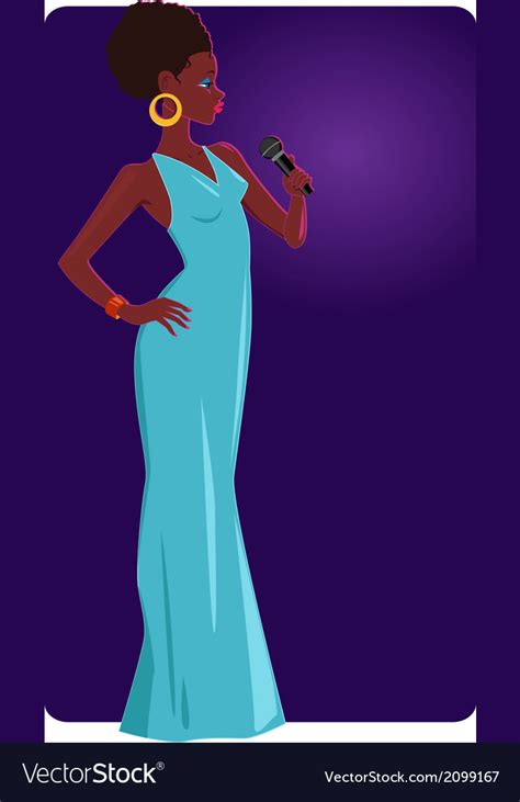 Female Jazz Singer Royalty Free Vector Image Vectorstock