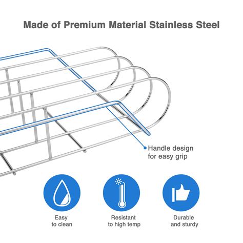 Extra Long Stainless Steel Rib Rack For Smoking And
